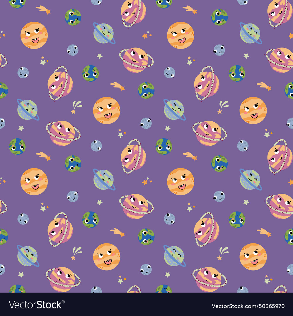 Space seamless pattern Royalty Free Vector Image