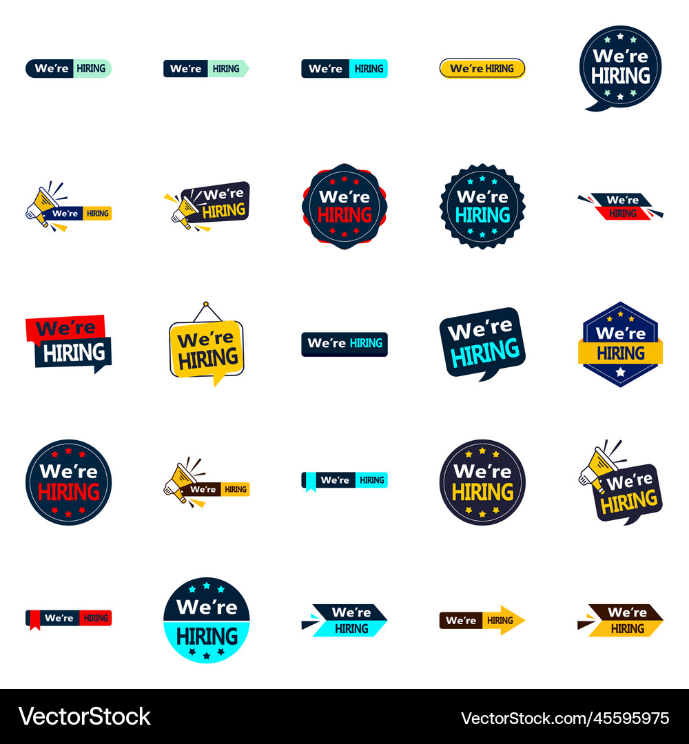 25 were hiring elements to make your job Vector Image