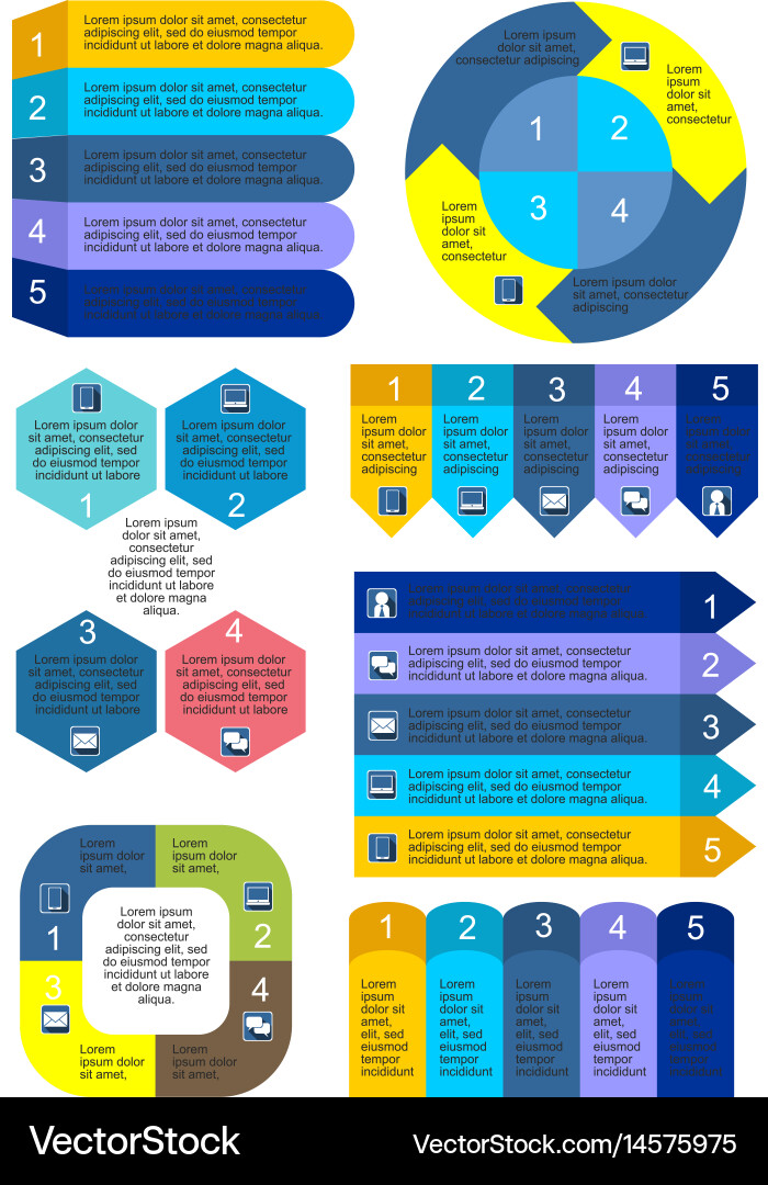 Business charts infographic set Royalty Free Vector Image