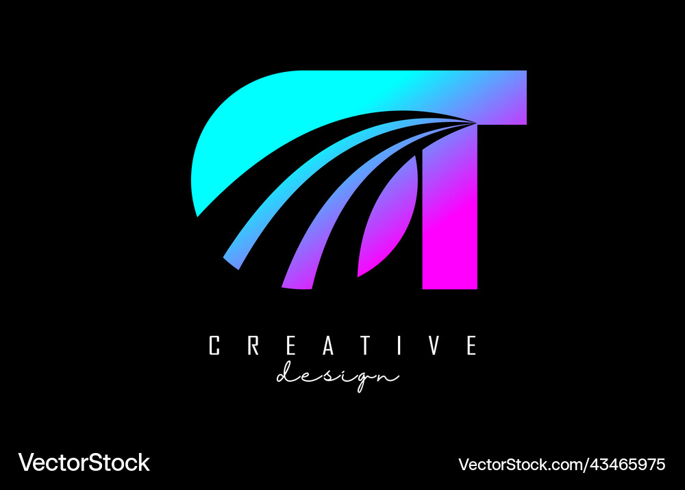 Creative colorful letters ot o t logo Royalty Free Vector