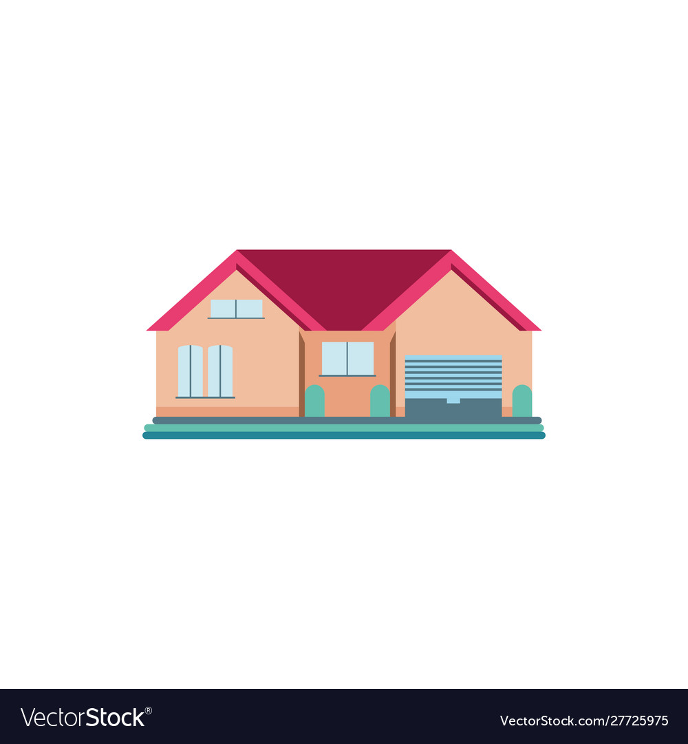 Cute building house on white background Royalty Free Vector