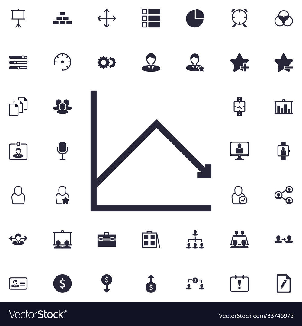 Decrease chart icon Royalty Free Vector Image - VectorStock