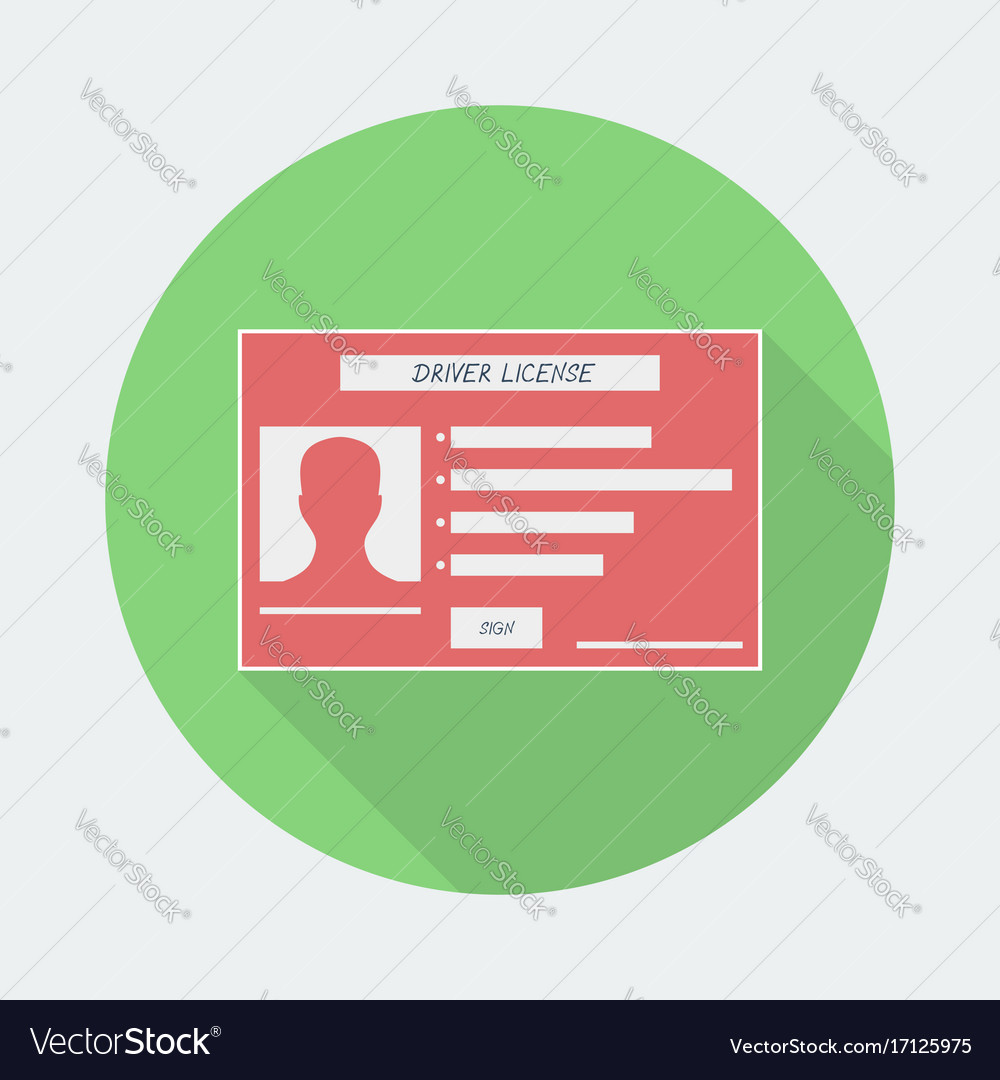 Driver license icon with shadow Royalty Free Vector Image