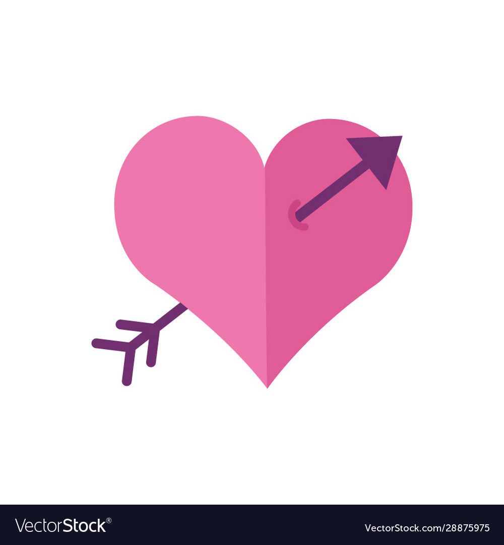 Happy valentines day heart with arrow Royalty Free Vector