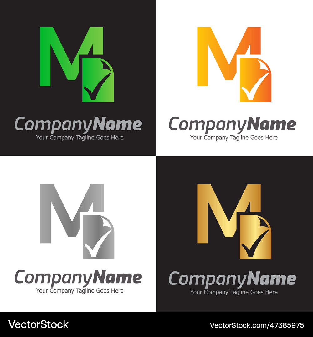 Letter m logo template colorful m Royalty Free Vector Image