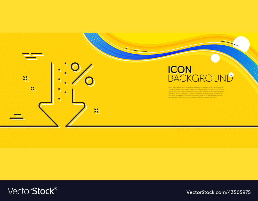 Low percent line icon discount sign decrease Vector Image