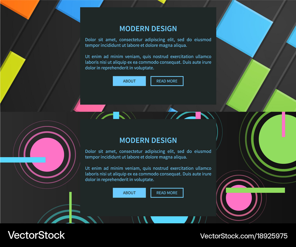 Modern design web pages set of abstract cover Vector Image