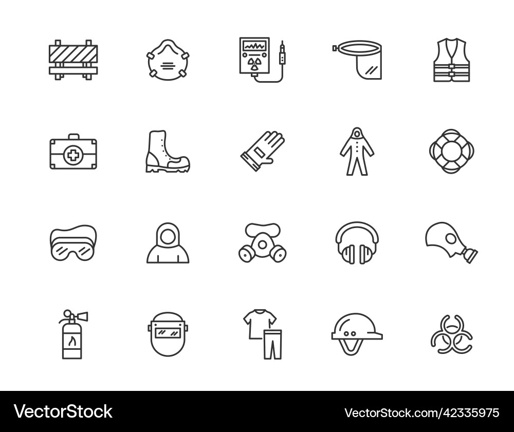 Personal protection safety equipment mask work Vector Image