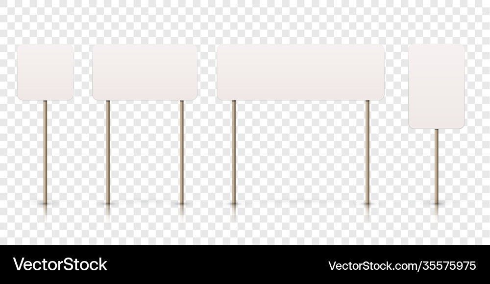 Protest sign banner blank picket board mockup Vector Image