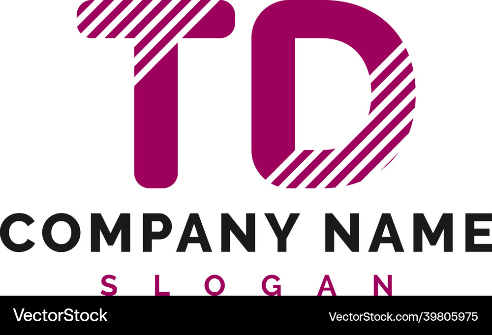 Td letter logo design letter logo Royalty Free Vector Image