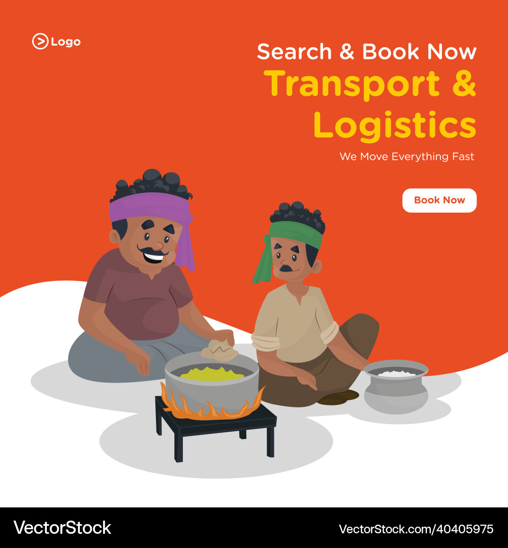 Transport and logistics banner design Royalty Free Vector