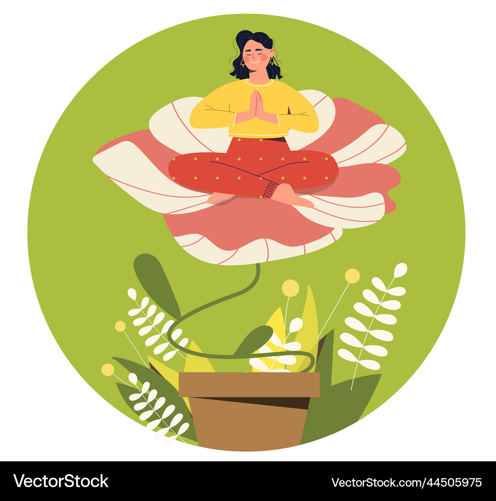 Woman in flower Royalty Free Vector Image - VectorStock