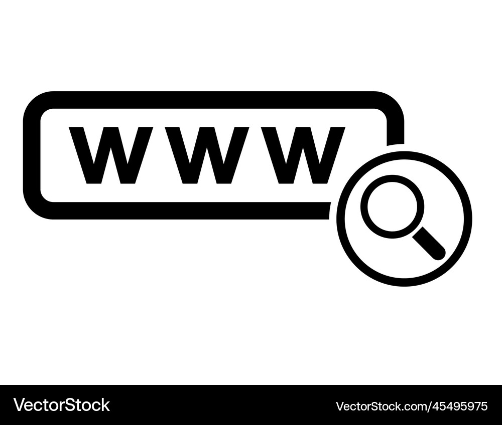 World wide web icon www internet website symbol Vector Image