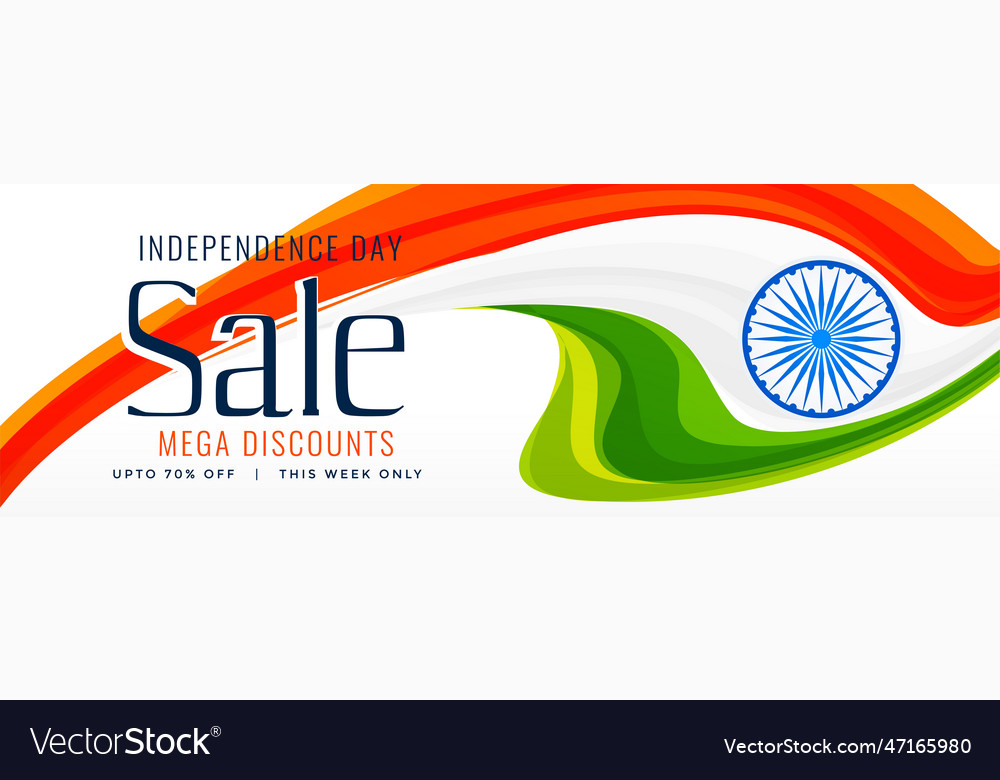 15th august indian independence day sale banner Vector Image 15th august indian independence day sale banner Vector Image