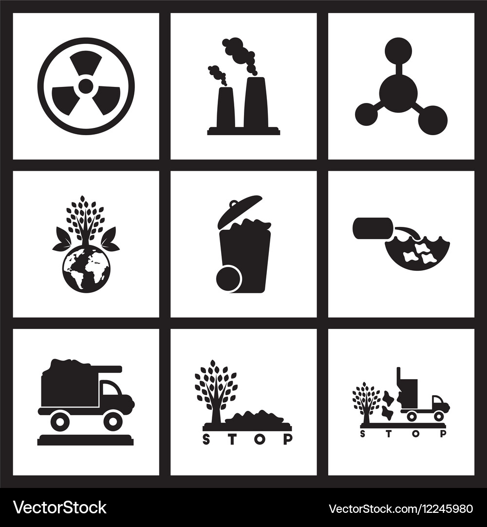 Concept flat icons in black and white Royalty Free Vector