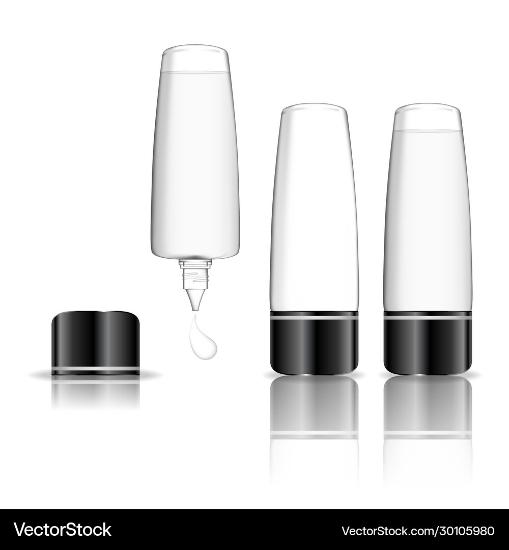Cosmetic transparent plastic tube Royalty Free Vector Image
