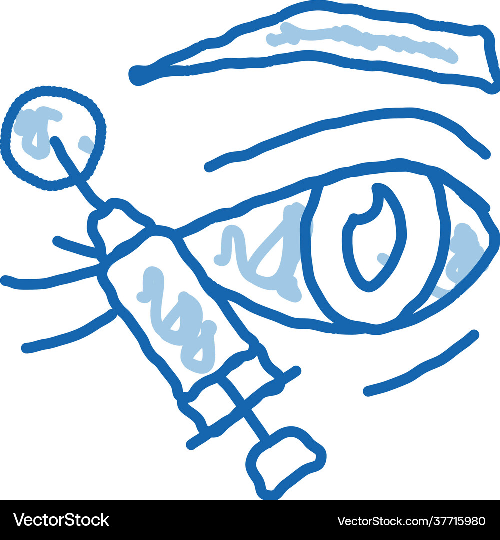 Eyelid surgery local anesthesia doodle icon hand Vector Image