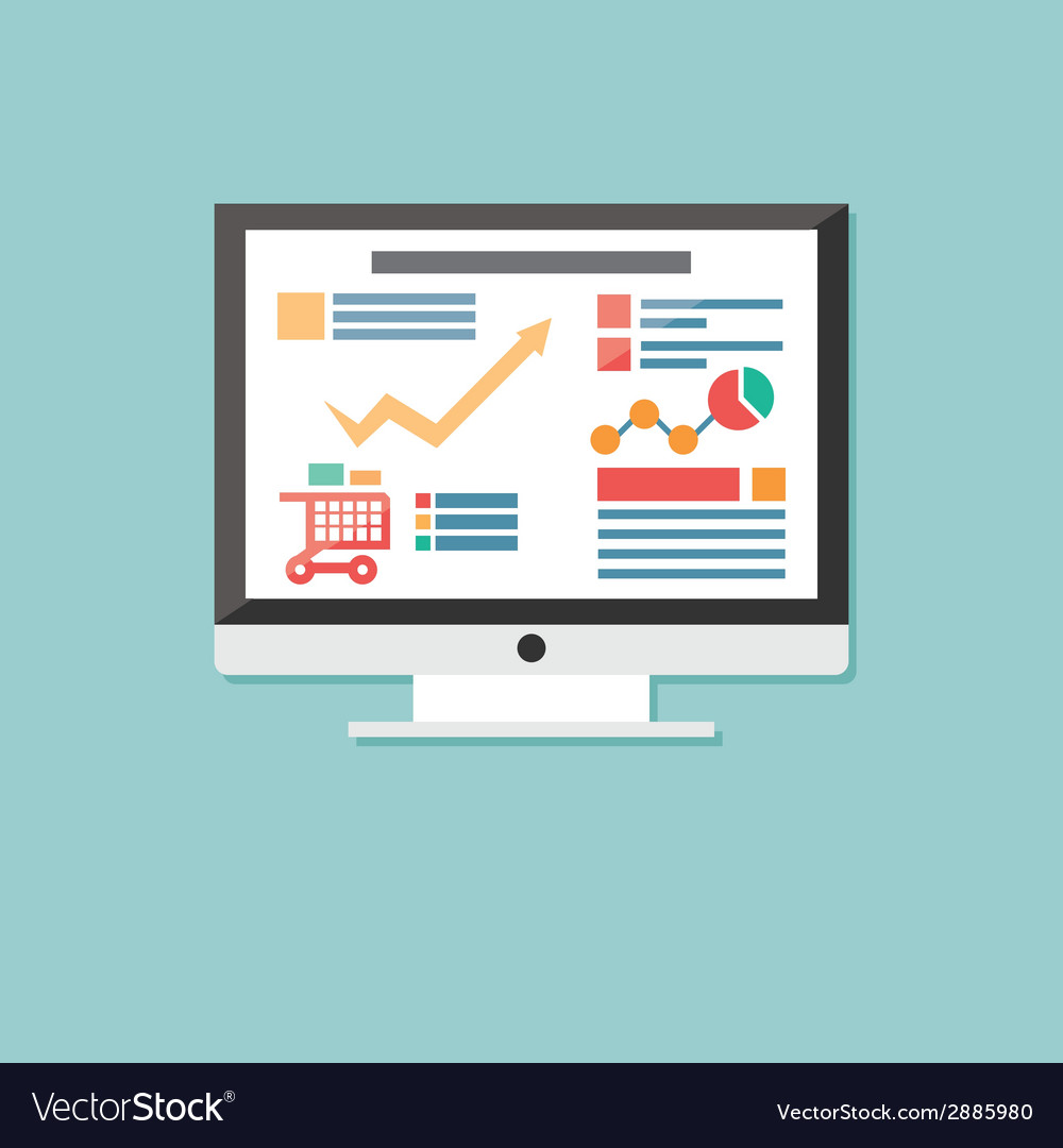 Flat icon computer electronic device responsive Vector Image