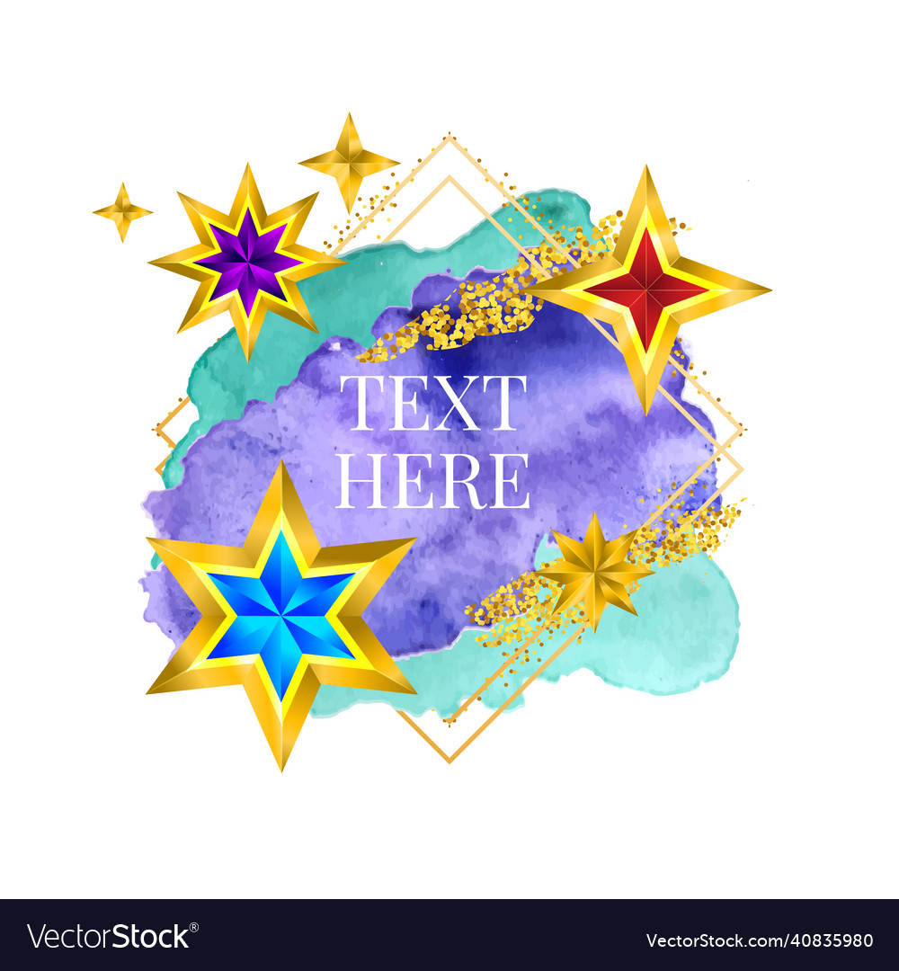 Gold frame paint hand painted brush stroke Vector Image