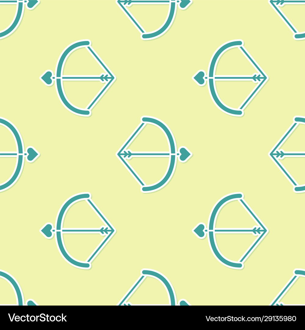 Green bow and arrow icon isolated seamless Vector Image