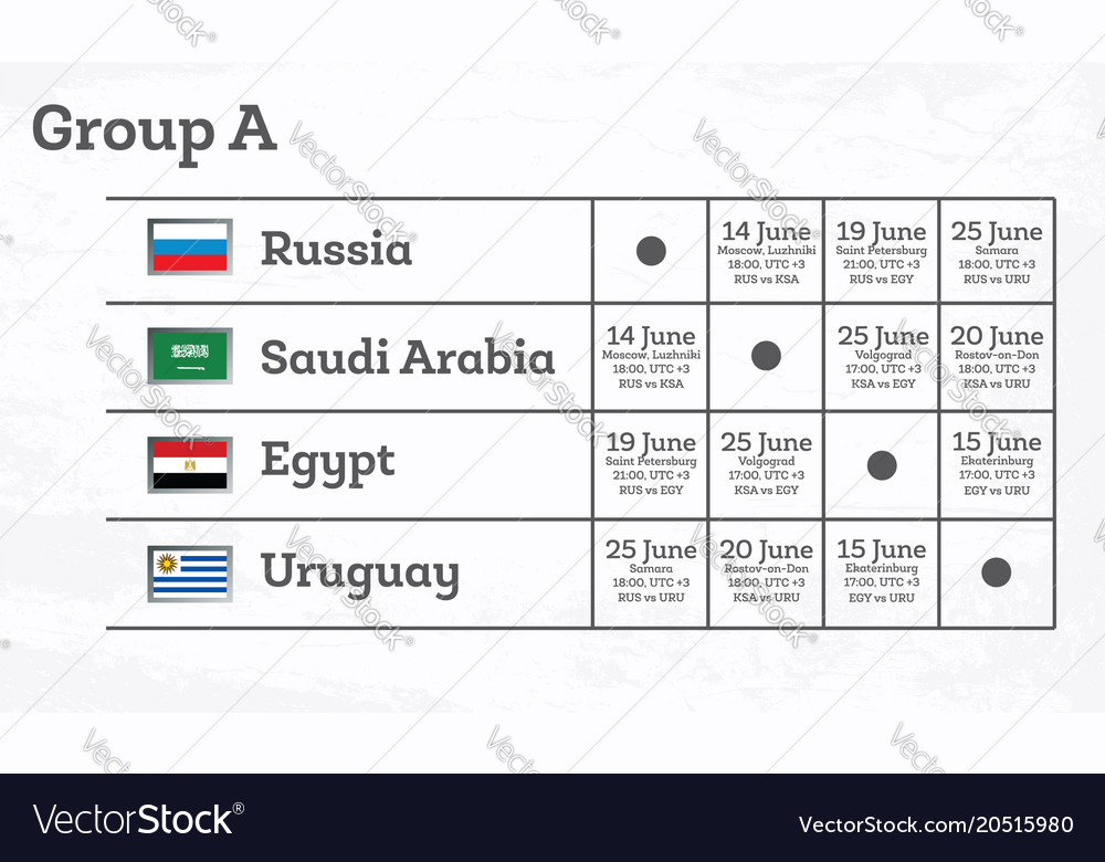 Match Schedule Group A Royalty Free Vector Image match-schedule-group-a-royalty-free-vector-image
