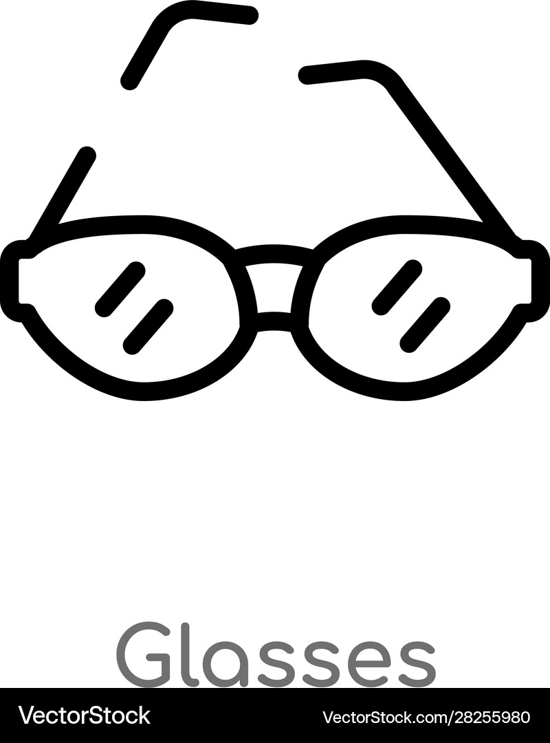 Outline glasses icon isolated black simple line Vector Image