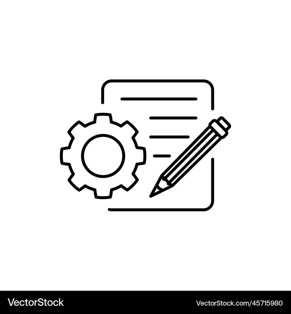 Process description icon a gear piece of paper Vector Image