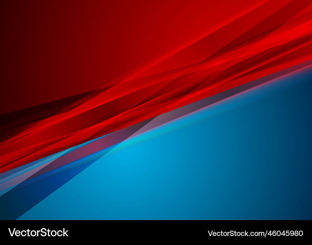 Red and blue glossy stripes abstract geometric Vector Image