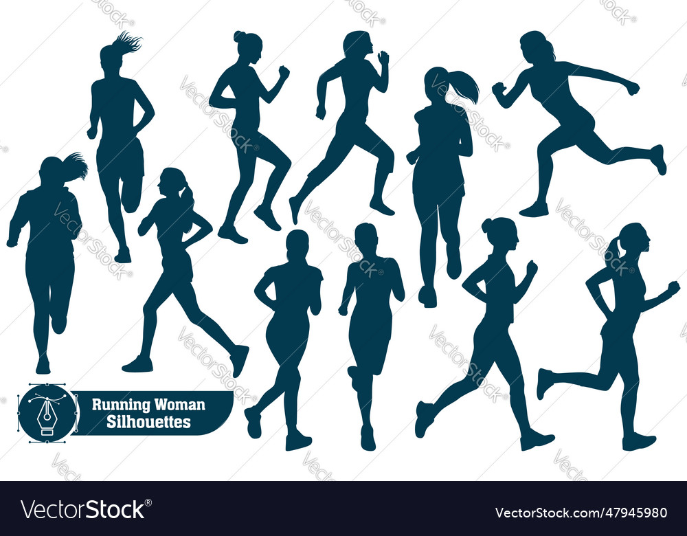 Running woman silhouette image Royalty Free Vector Image