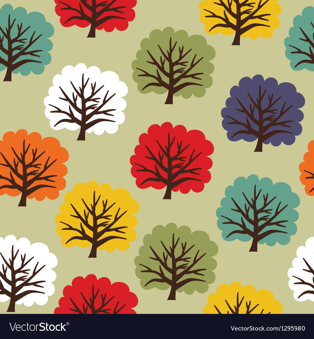 Seamless tree pattern Royalty Free Vector Image