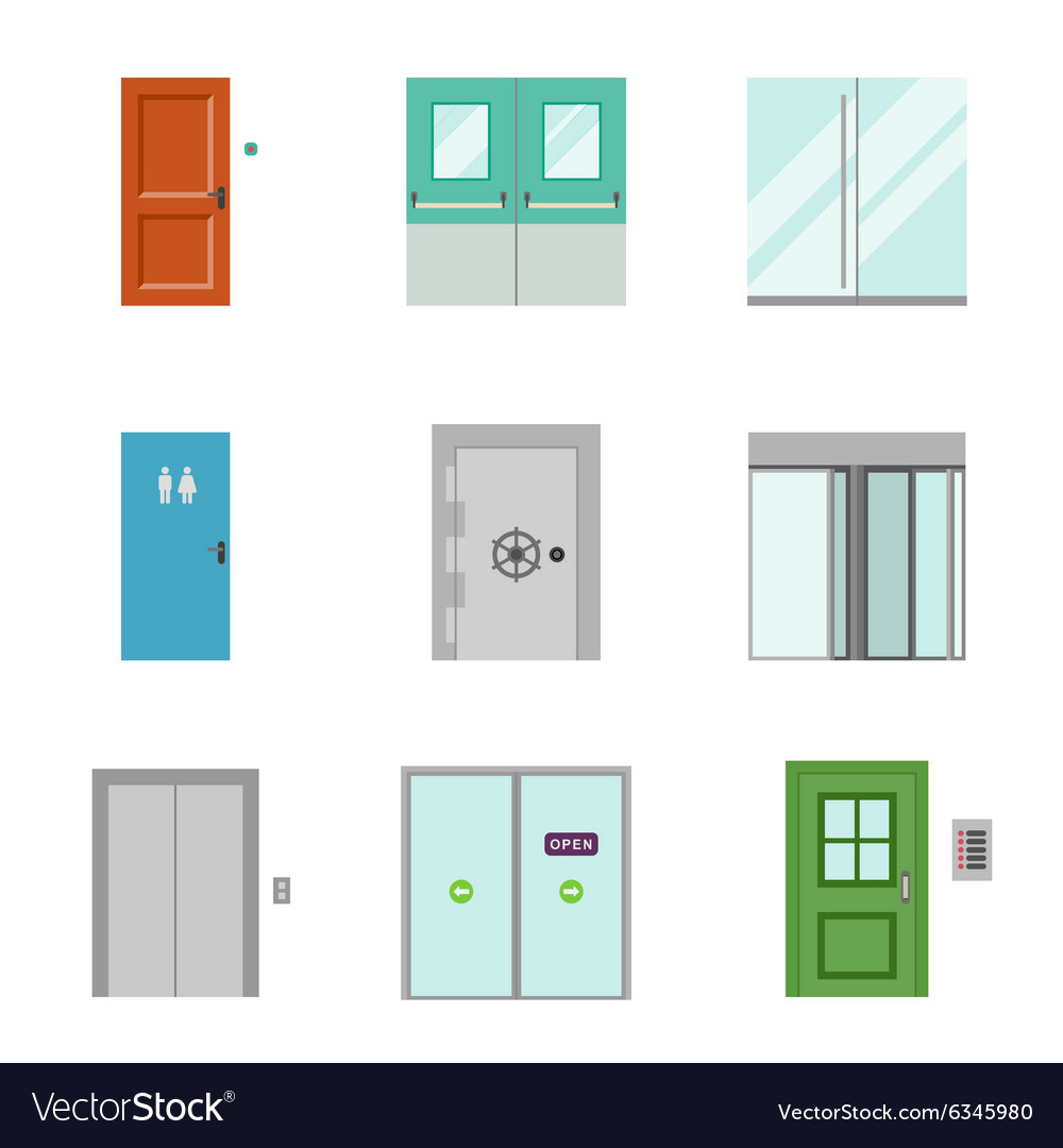 Set doors icons Royalty Free Vector Image - VectorStock