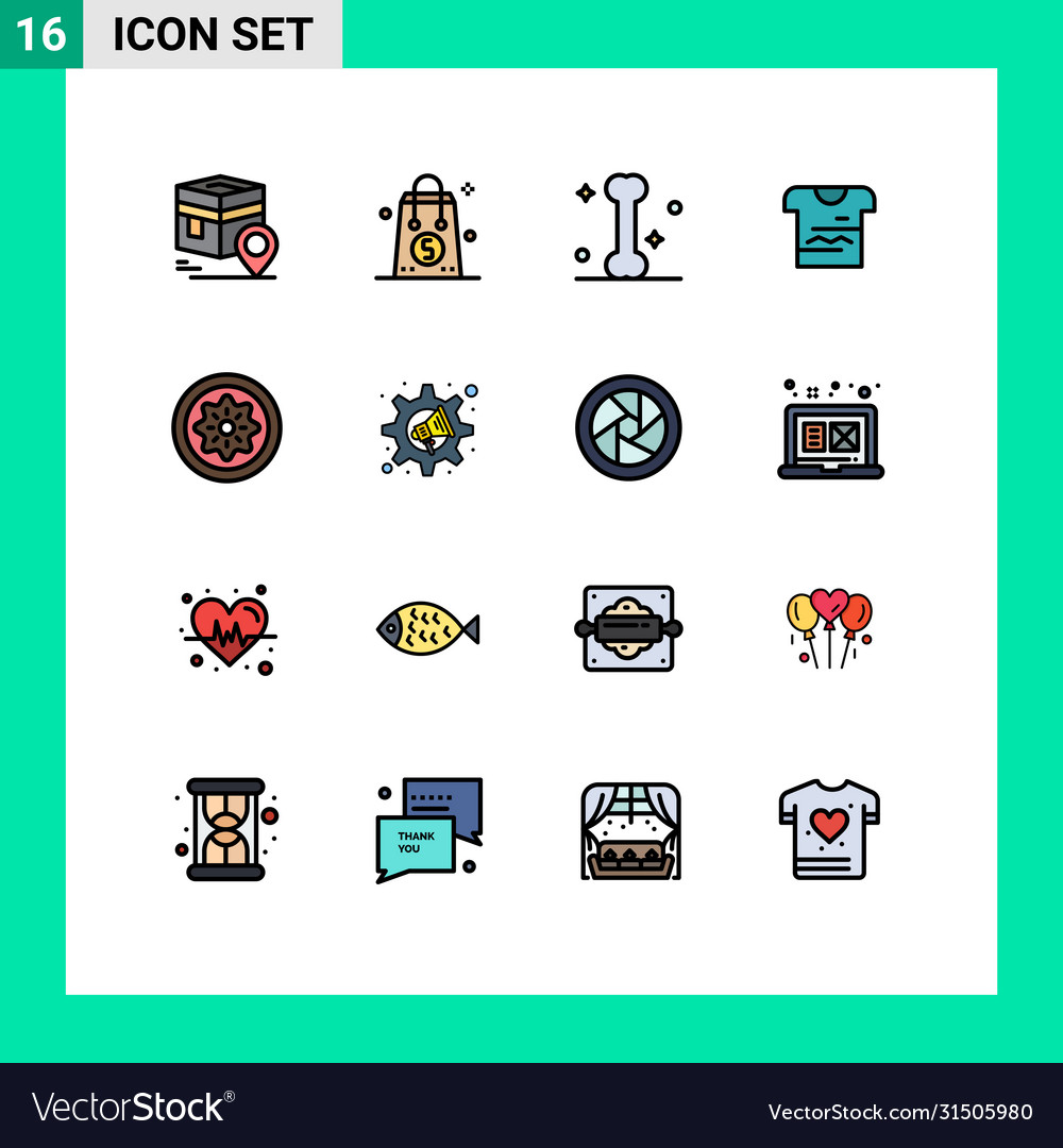 Stock icon pack 16 line signs and symbols for Vector Image