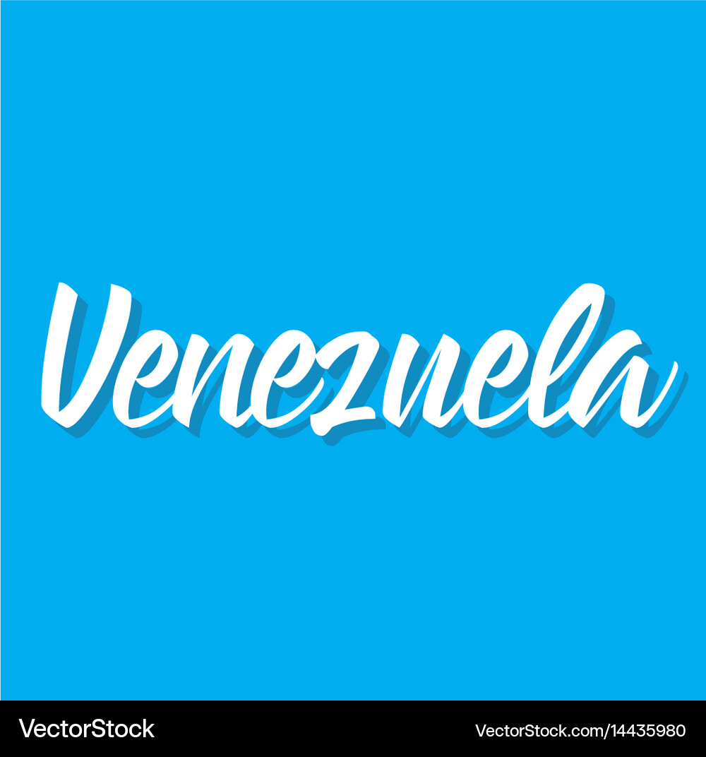 Venezuela text design calligraphy Royalty Free Vector Image