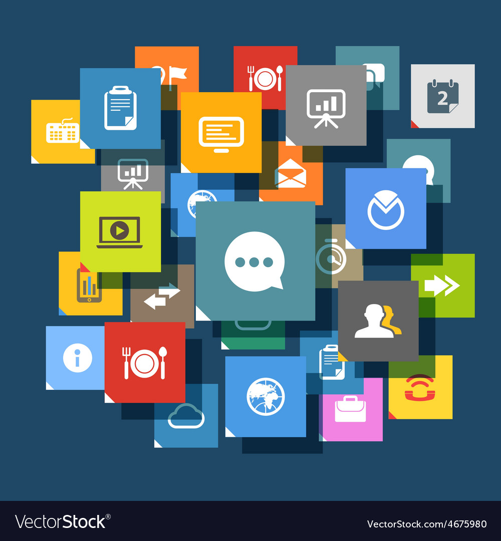 Web color tile interface template Royalty Free Vector Image