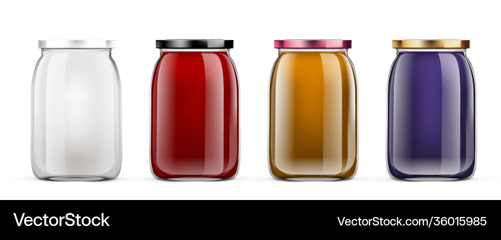 3d clear full glass jar for branding Royalty Free Vector
