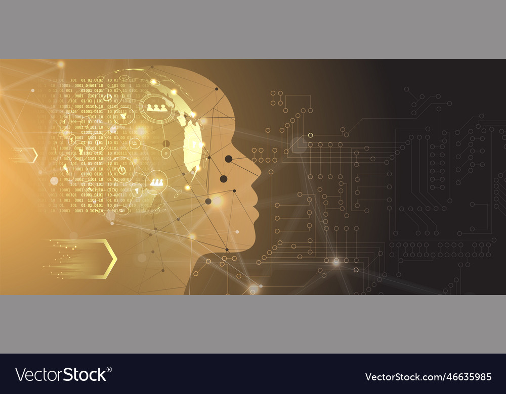 Artificial intelligence technology web background Vector Image