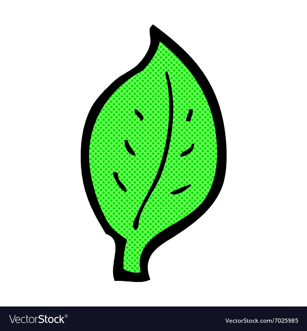 Comic cartoon leaf Royalty Free Vector Image - VectorStock