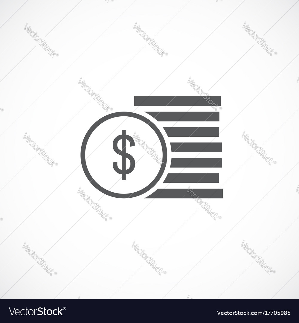 Dollar coins stack Royalty Free Vector Image - VectorStock