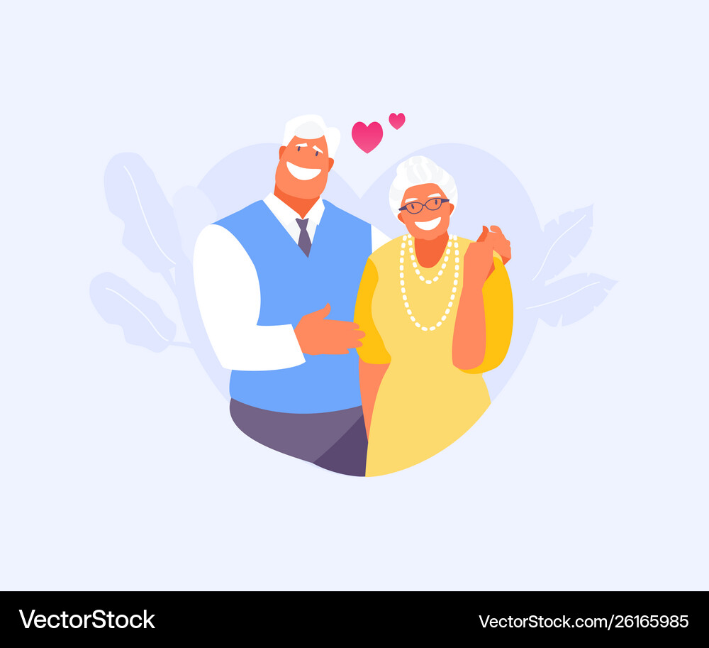 Elderly couple in love Royalty Free Vector Image
