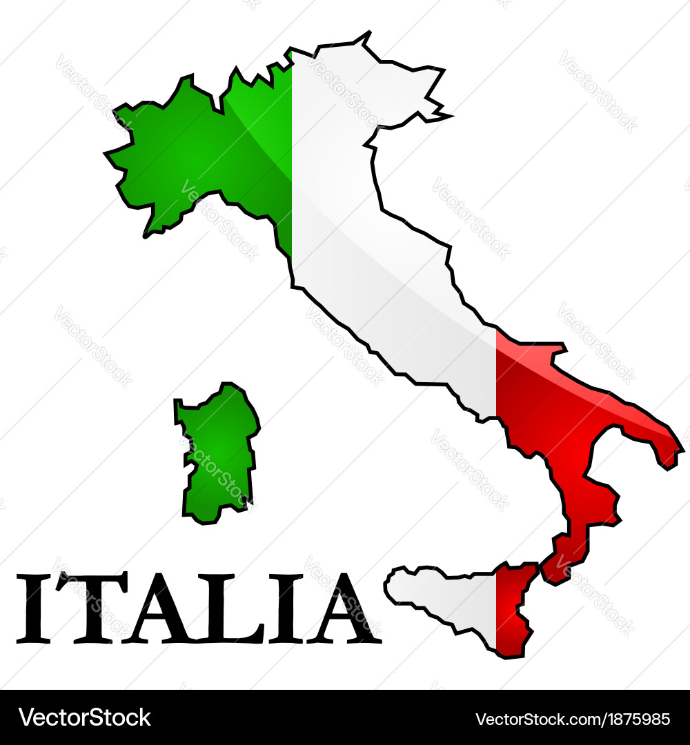 Map and flag italy Royalty Free Vector Image - VectorStock