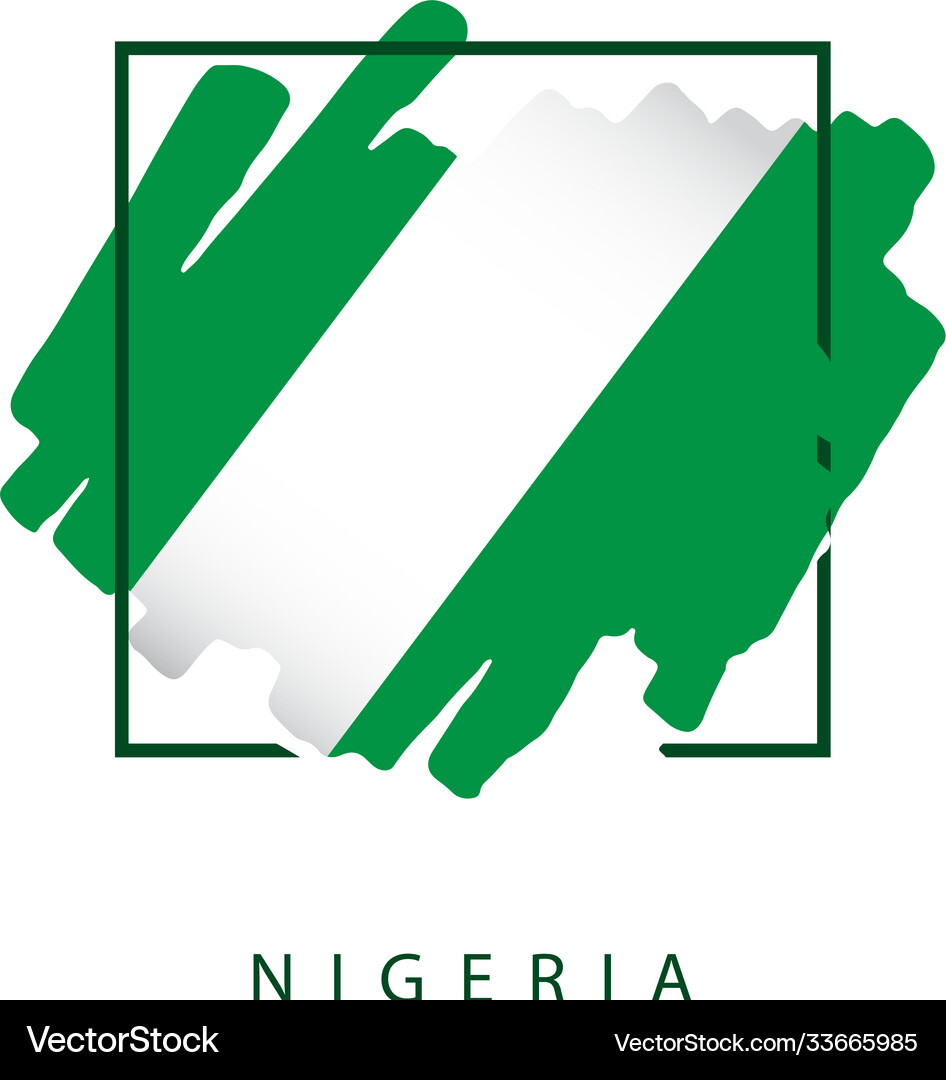 Nigeria brush logo template design Royalty Free Vector Image