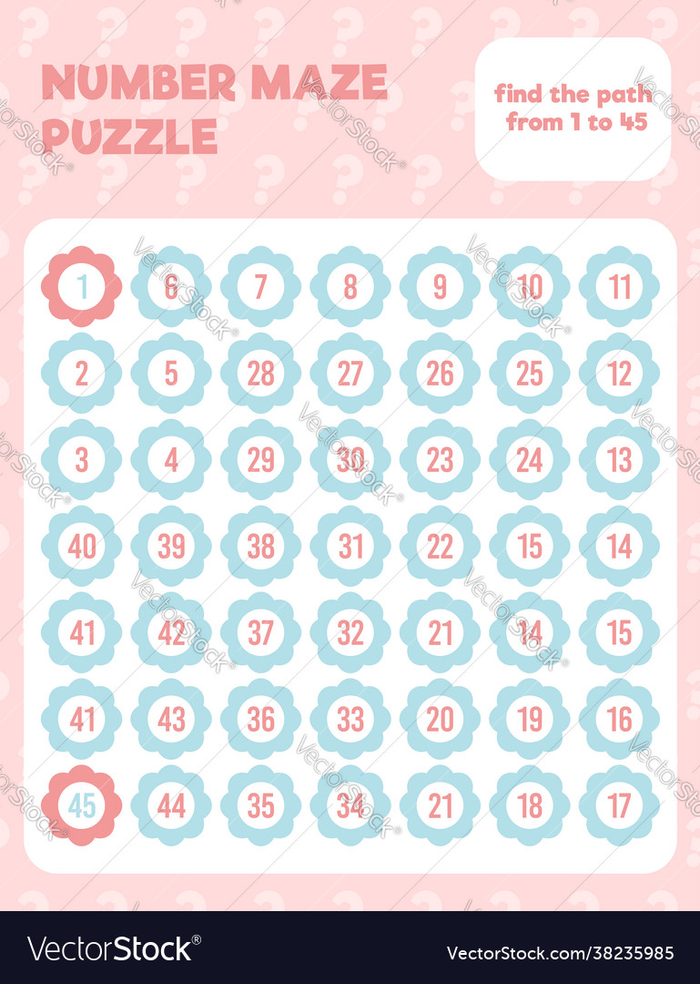 Number maze Royalty Free Vector Image - VectorStock