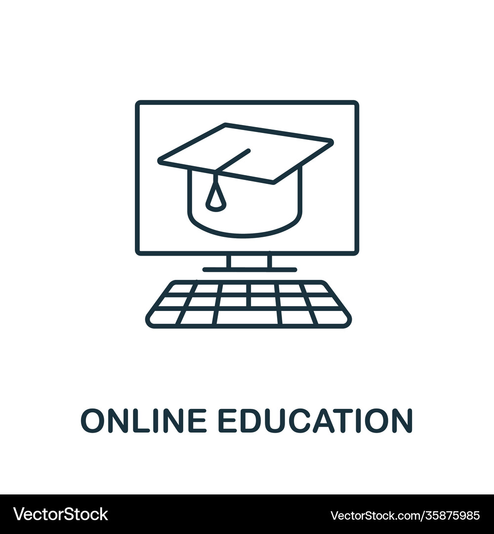 Online education icon from education collection Vector Image