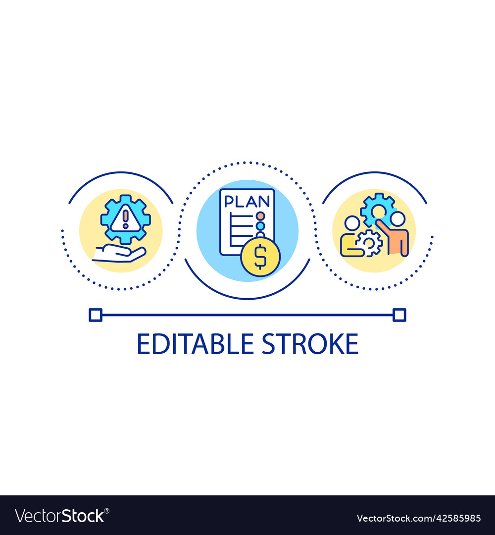 Risks in financial planning loop concept icon Vector Image Risks in financial planning loop concept icon Vector Image