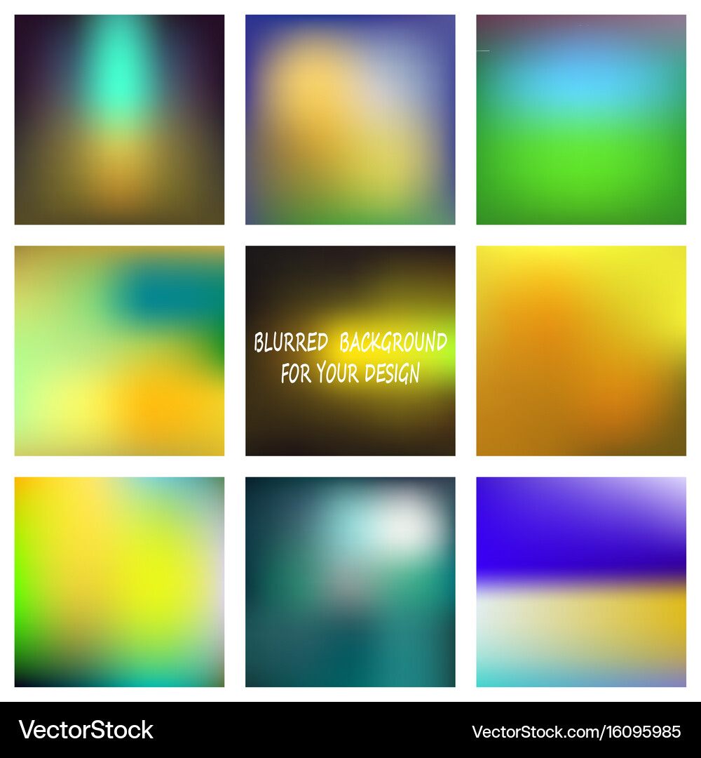 Set of abstract colorful blurred backgrounds Vector Image