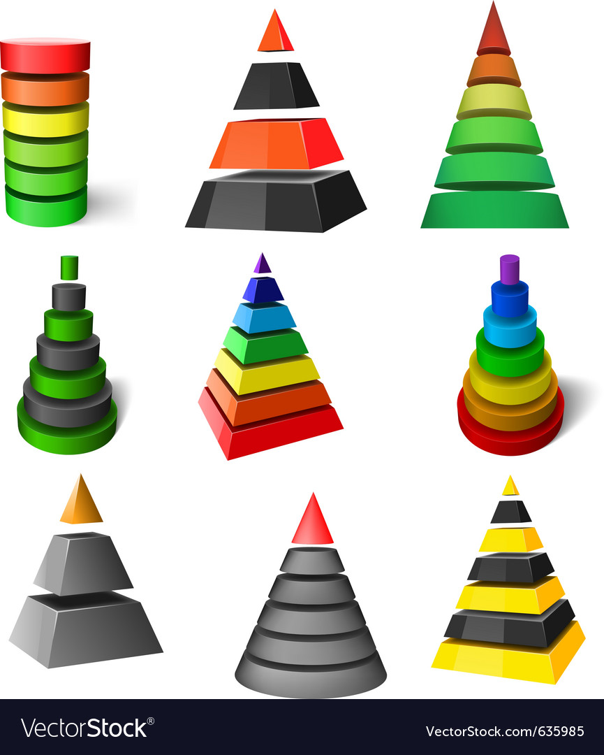 Set of pyramids Royalty Free Vector Image - VectorStock