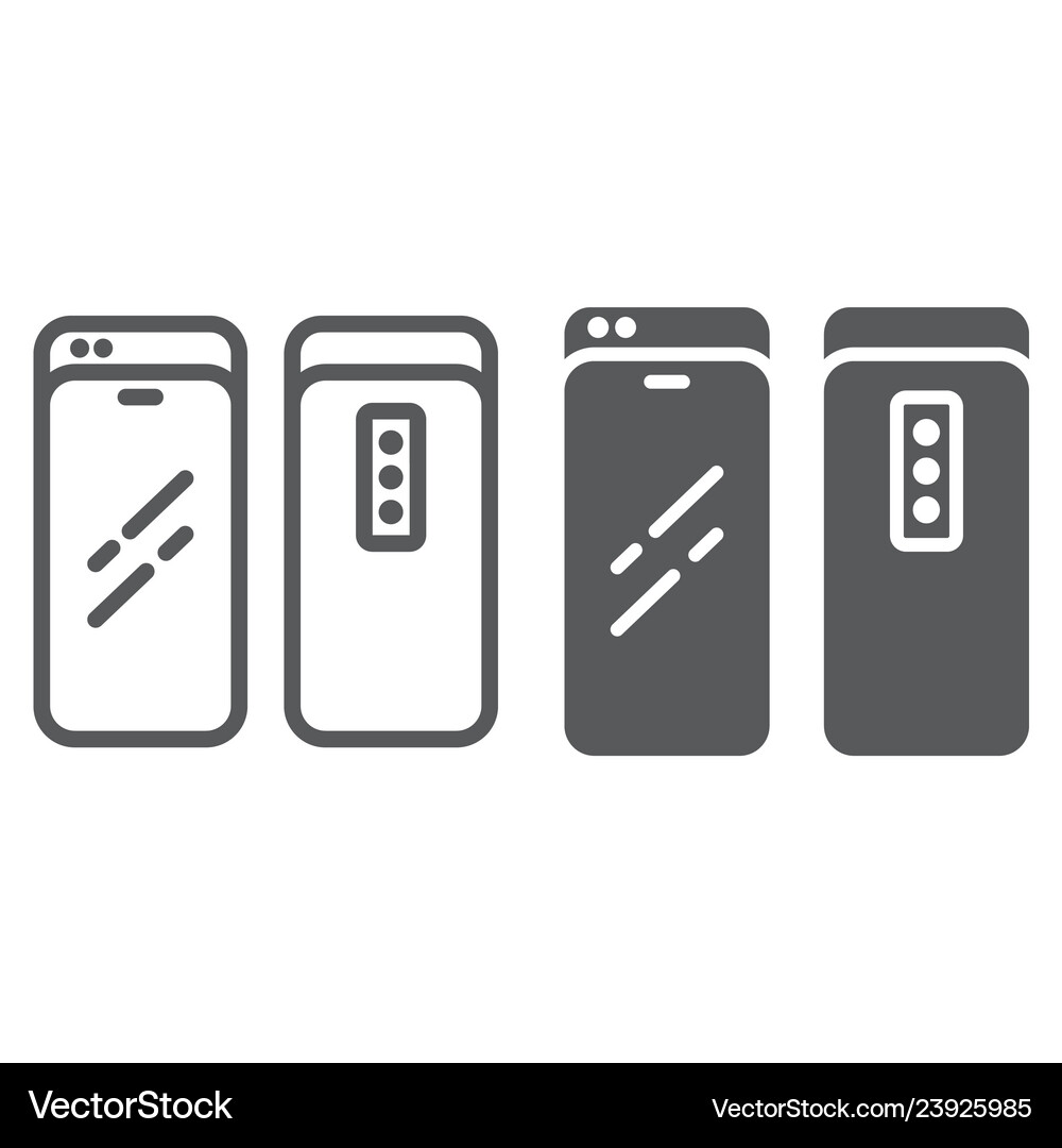 Slider smartphone line and glyph icon technology Vector Image