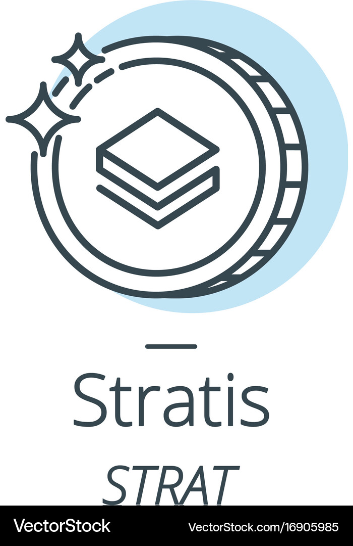 Stratis cryptocurrency coin line icon of virtual Vector Image