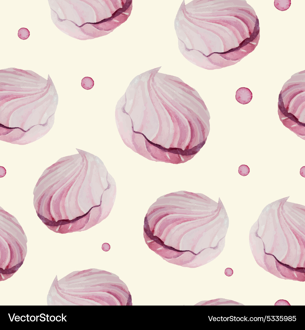 Sweet cake patten watercolor Royalty Free Vector Image