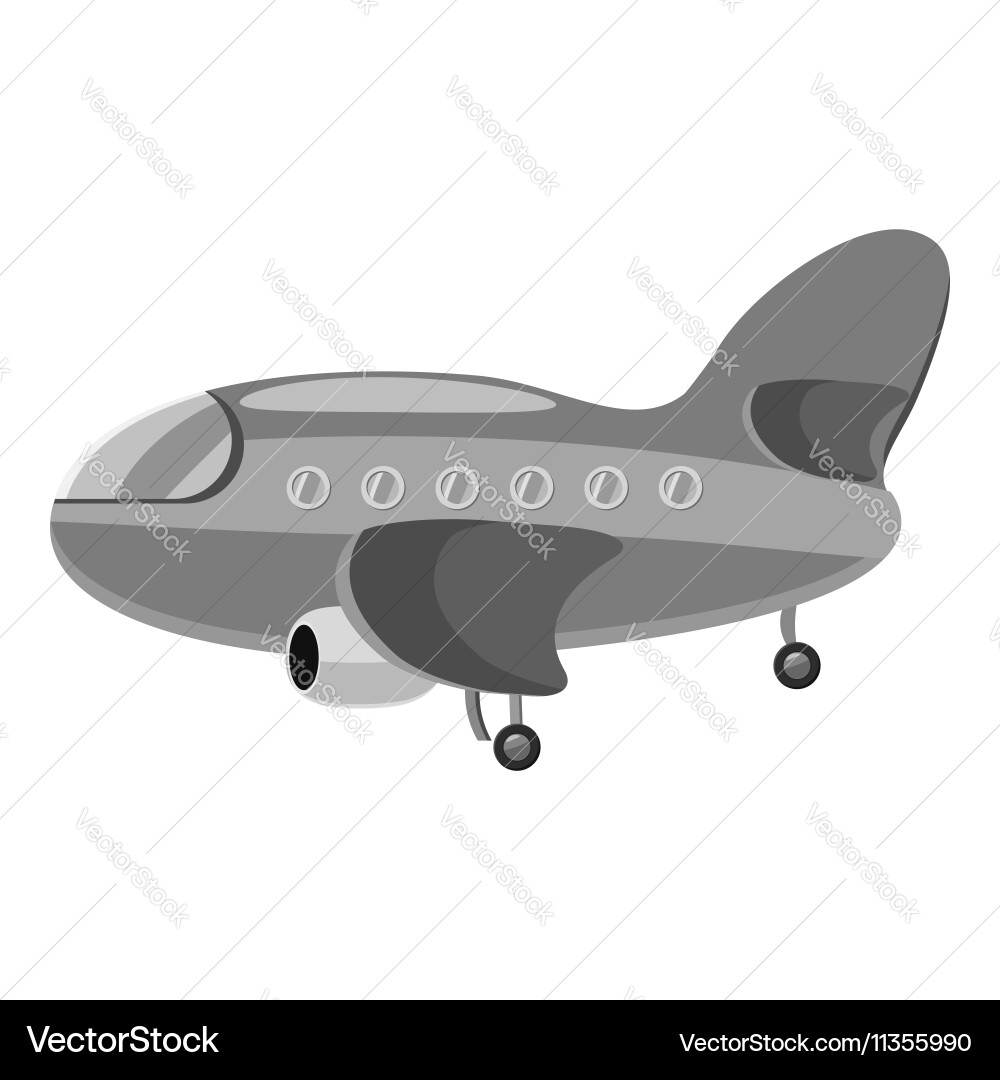 Airplane icon gray monochrome style Royalty Free Vector